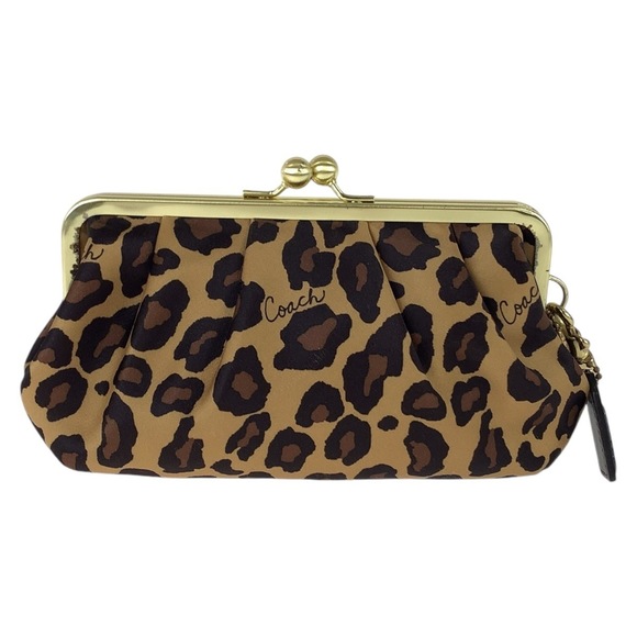 Coach | Bags | Coach Coach Leopard Satin Pouch Others Vanity Bag | Poshmark